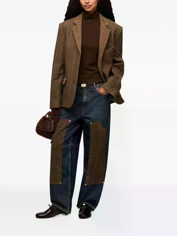GANNI Blazer In Check Twill