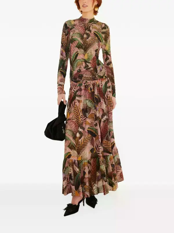 Farm Rio Artisanal Birds Ruched Blouse