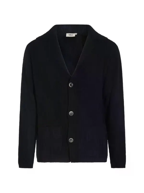 Altea Ribbed-knit Notched-lapels Cardigan - Blue