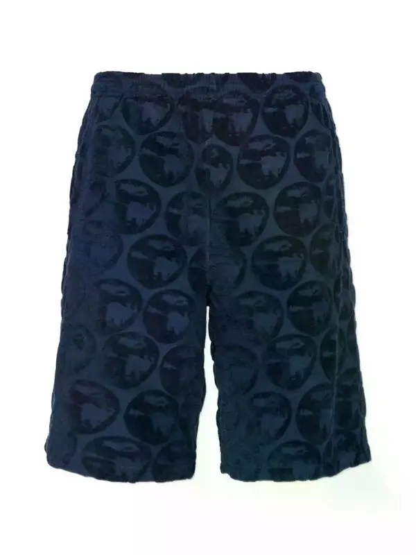Kenzo Apple Pop Monogram-pattern Cotton Shorts - Blue