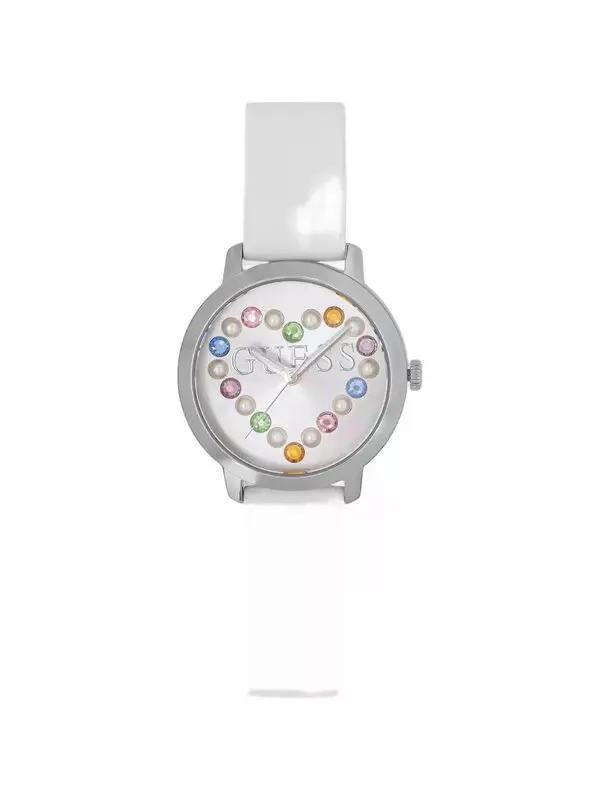 Guess Silicone Analogue Watch 36 Mm - Silver