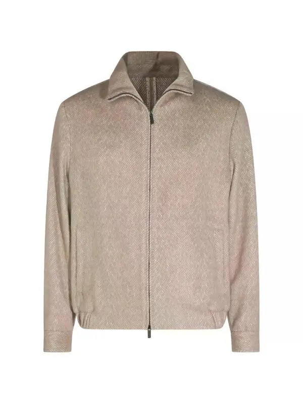 Altea Arden Herringbone-pattern Zip-up Jacket