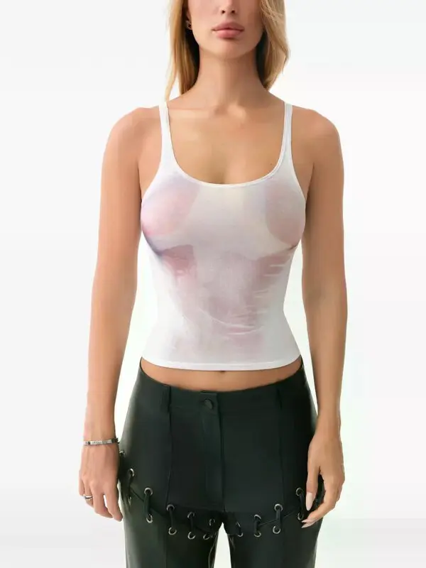 LIKA Illusion-print Tank Top - White