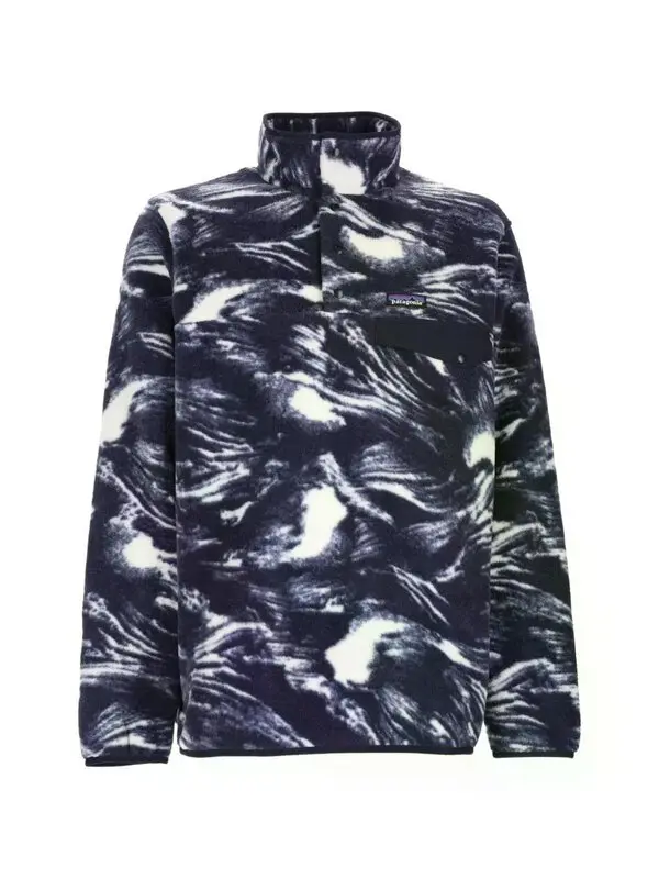 Patagonia Snap-t® Abstract-print Fleece Sweater - Blue