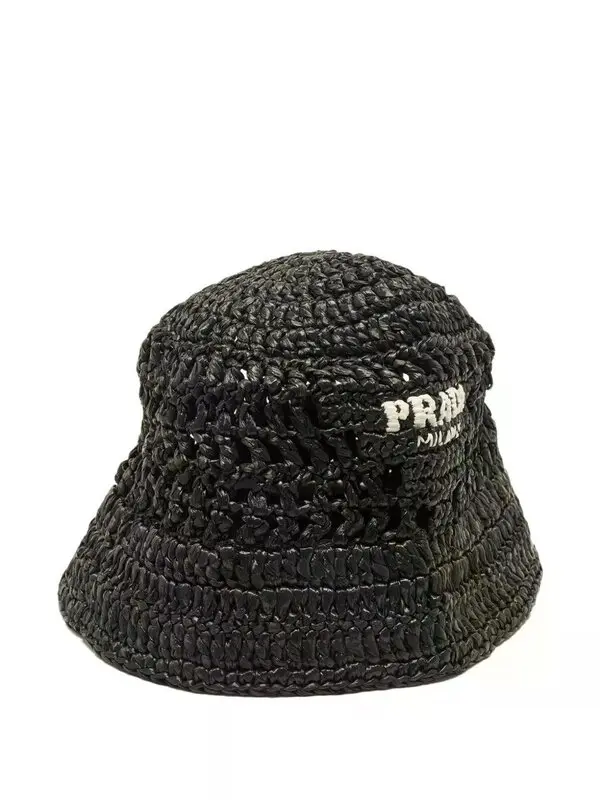 Prada Crochet Bucket Hat - Black