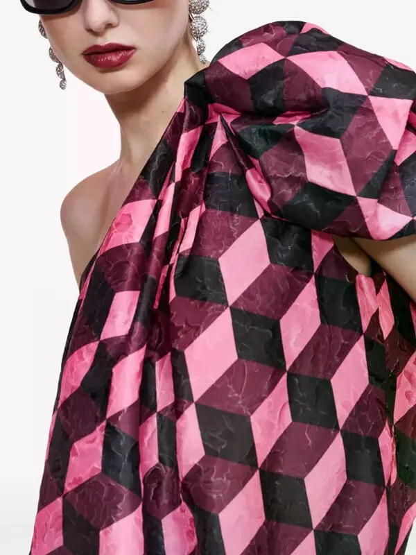 Essentiel Antwerp Karpenter Geometric-print One-shoulder Mini Dress