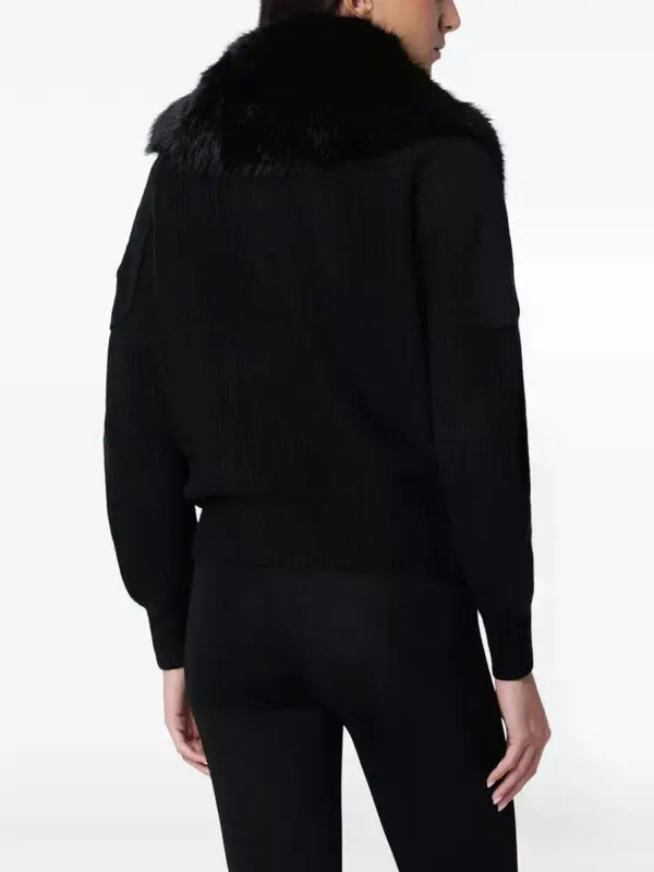 Moose Knuckles Corina Faux-fur Collar Sweater - Black