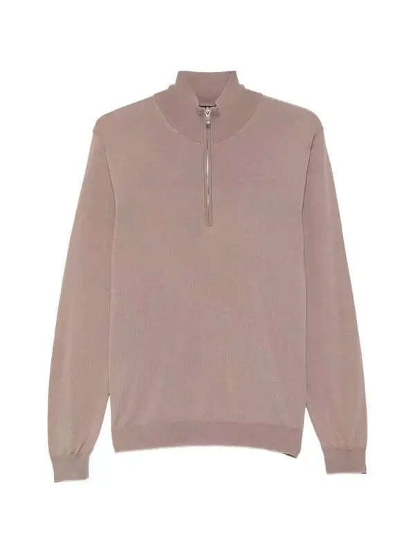 ZANONE Half-zip Knitted Sweater - Brown