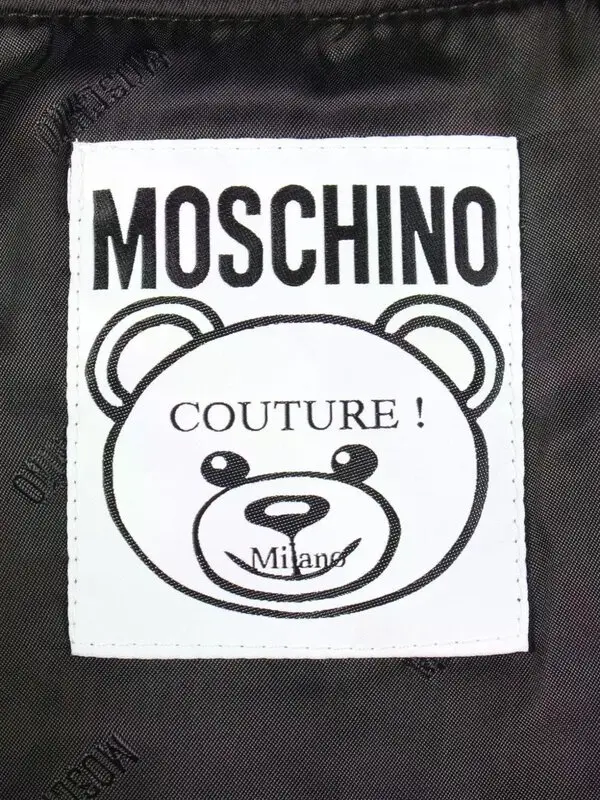Moschino 2010s Teddy Bear Embroidered Bomber Jacket