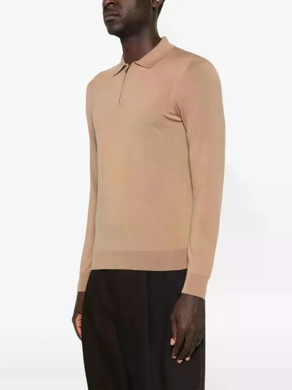 DRUMOHR Quarter-zip Polo Shirt - Brown