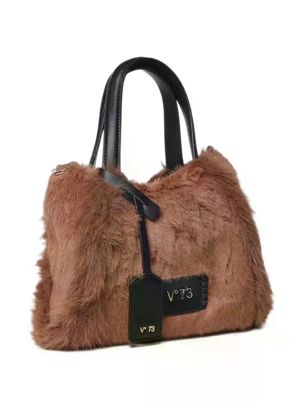V°73 Smeraldo Faux-fur Logo-patch Tote Bag