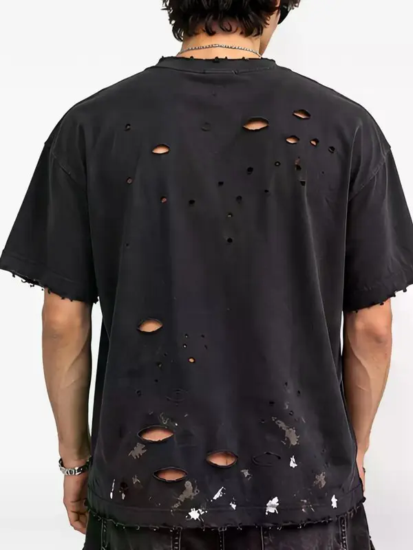 WARMAN Distressed Paint-splatter T-shirt