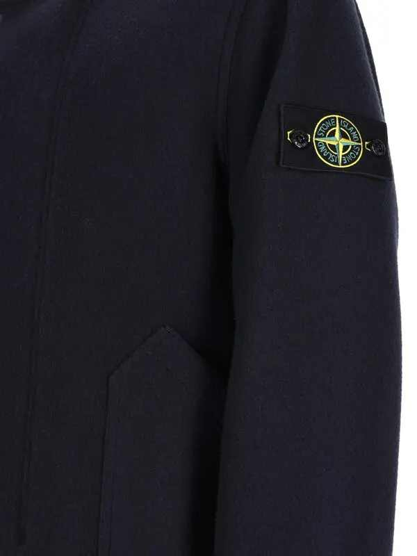 Stone Island Parka In Lana E Cashmere