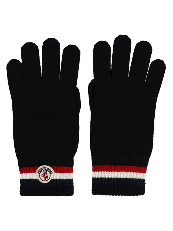 Moncler Guanti In Lana Con Logo