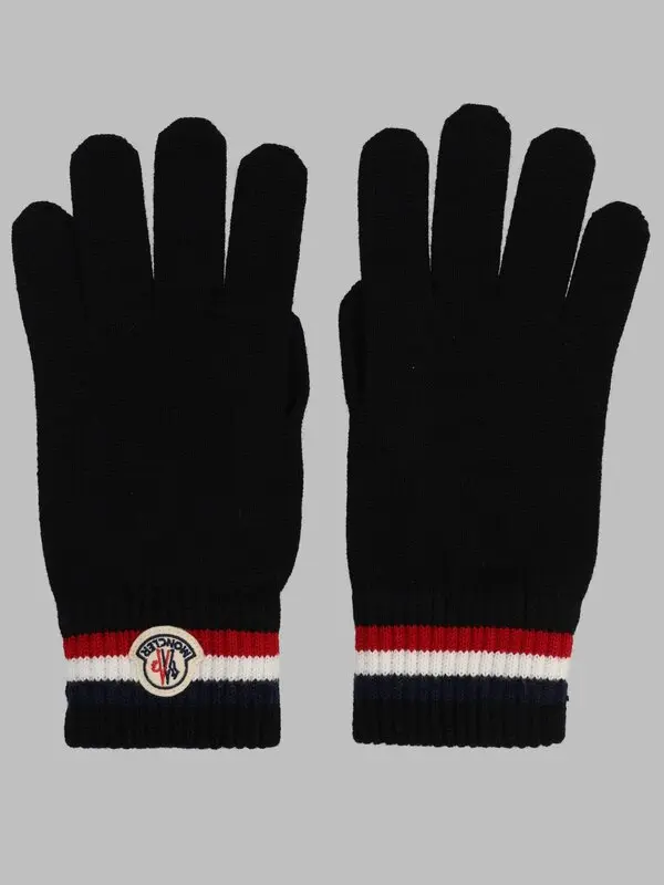 Moncler Guanti In Lana Con Logo