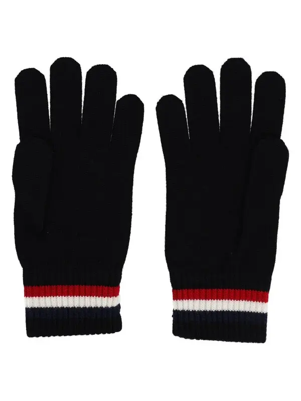 Moncler Guanti In Lana Con Logo