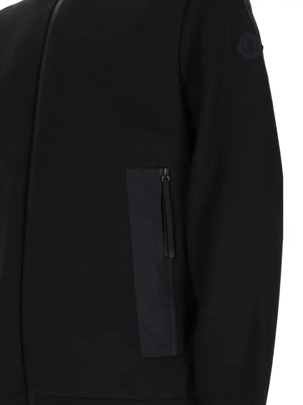 Moncler Felpa In Cotone Con Zip E Cappuccio