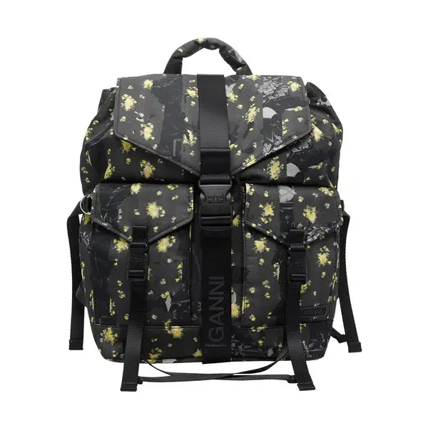 GANNI Re-tech Printed Backpack - Gray
