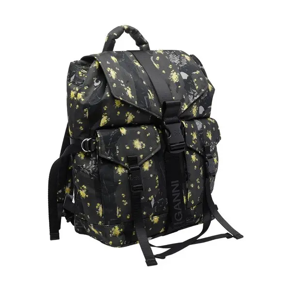 GANNI Re-tech Printed Backpack - Gray