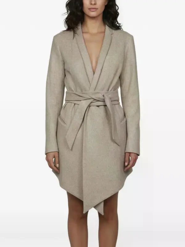 Max Mara Belted Asymmetric Coat - Neutrals