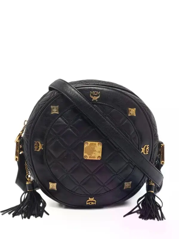 Mcm Quilted Stud-embellished Cross Body Bag