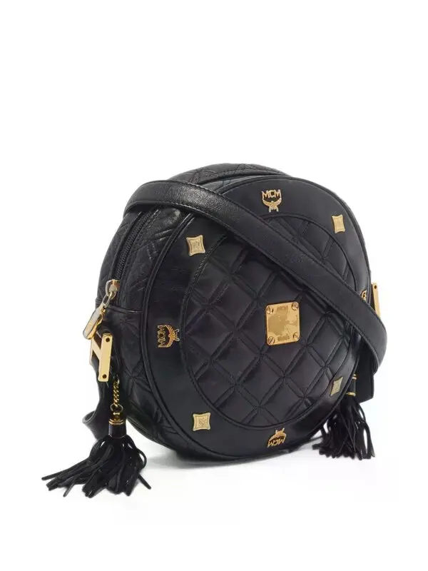 Mcm Quilted Stud-embellished Cross Body Bag