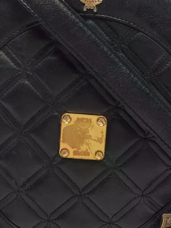 Mcm Quilted Stud-embellished Cross Body Bag