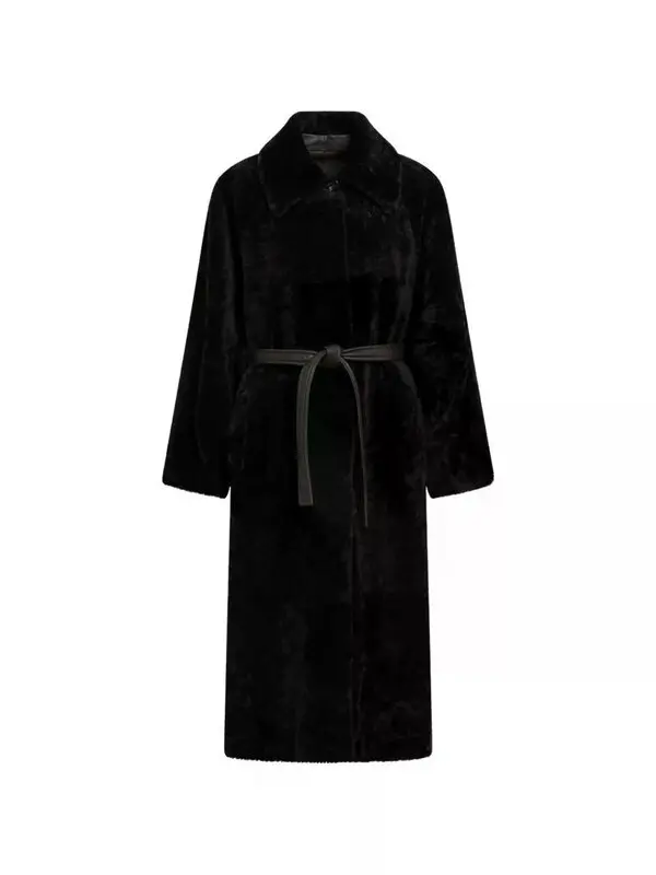 BLANCHA Belted Shearling Coat