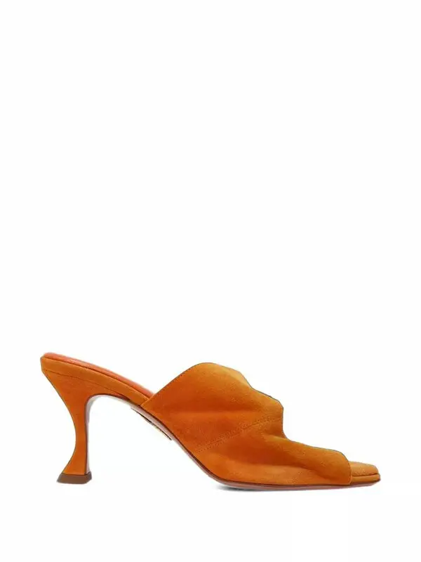 AQUAZZURA Cutout Suede Mules