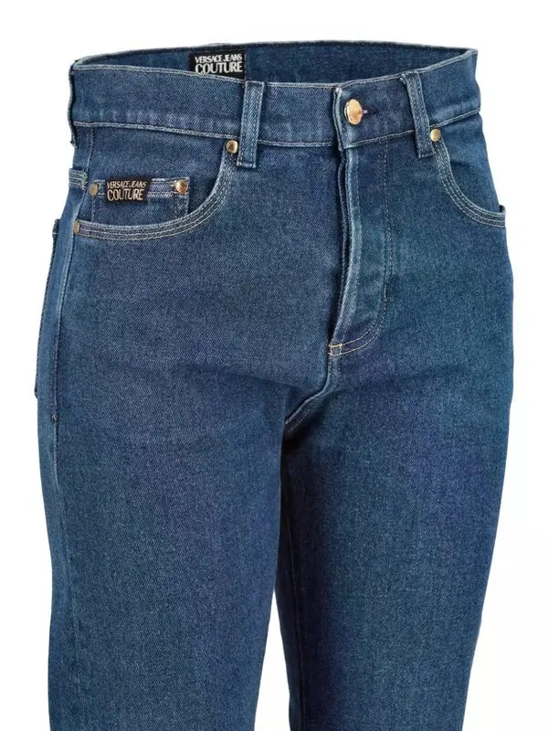 Versace Logo-patch Straight-leg Jeans