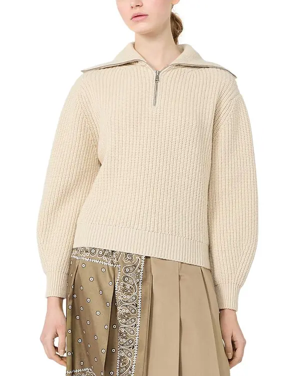 Max Mara Wkdlaser Wool Quarter Zip Sweater