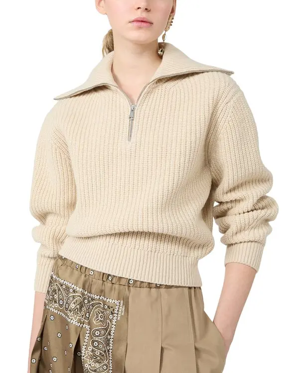 Max Mara Wkdlaser Wool Quarter Zip Sweater