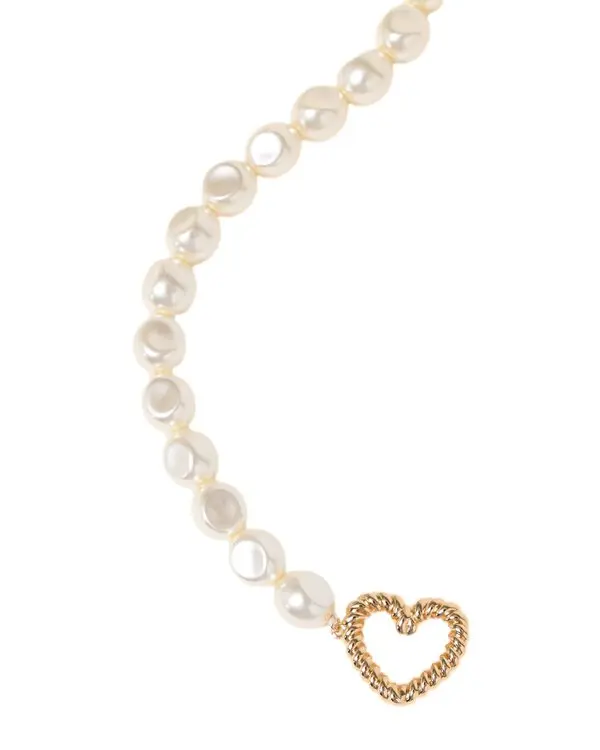 Maje Imitation Pearl Choker Necklace, 15.7