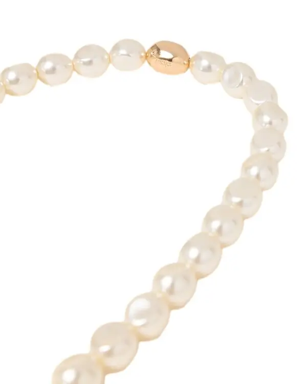 Maje Imitation Pearl Choker Necklace, 15.7