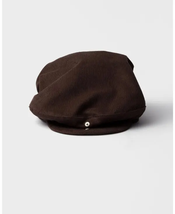 Prada Corduroy Cap - Ebony