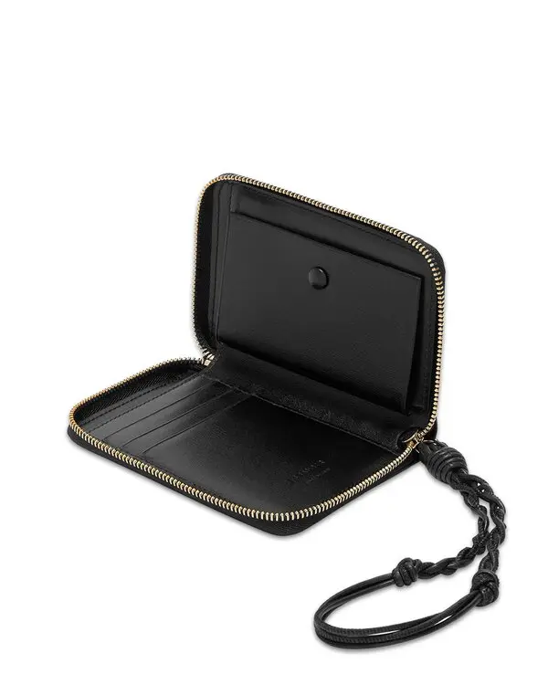 JIL SANDER Tangle Leather Wristlet Wallet