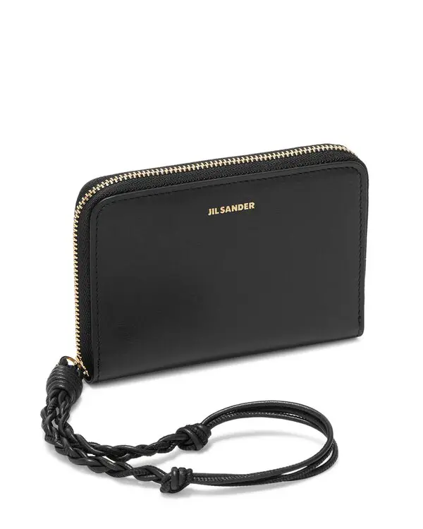 JIL SANDER Tangle Leather Wristlet Wallet