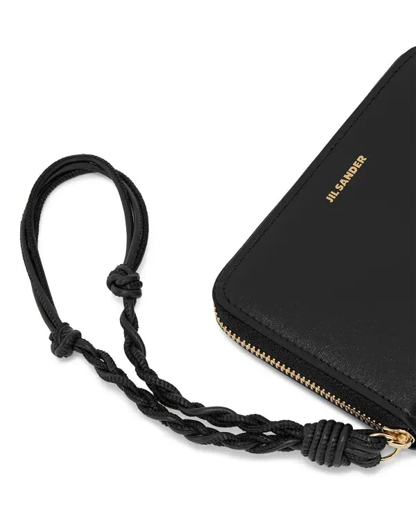 JIL SANDER Tangle Leather Wristlet Wallet