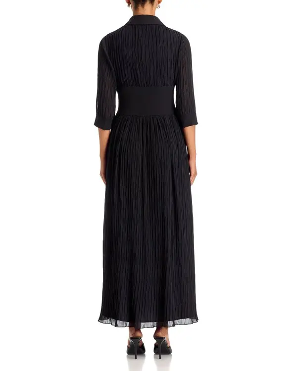 AREA STARS Hazel Banded Waist Textured Maxi Dress