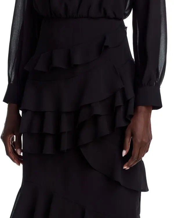 AREA STARS Evelyn Mock Neck Midi Dress
