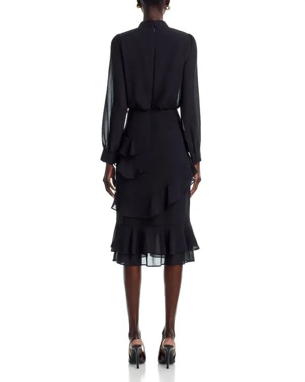 AREA STARS Evelyn Mock Neck Midi Dress