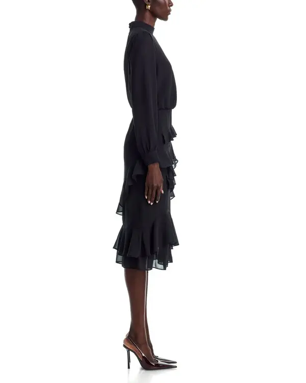 AREA STARS Evelyn Mock Neck Midi Dress