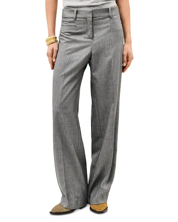 Ba&sh Cistachio Mid Rise Wide Leg Pants