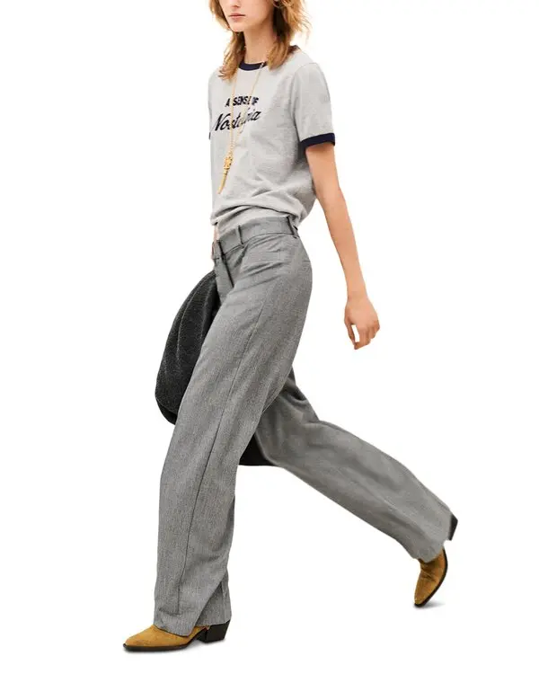 Ba&sh Cistachio Mid Rise Wide Leg Pants
