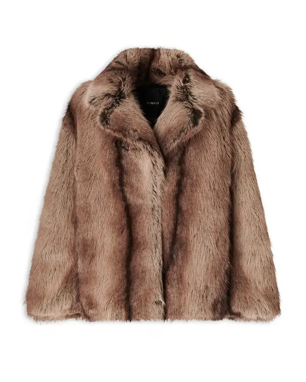 Pinko Caladenia Faux Fur Caban Coat