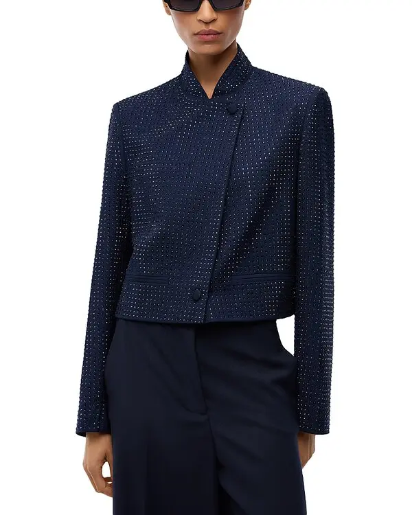 Pinko Morasca Mandarin Collar Studded Jacket
