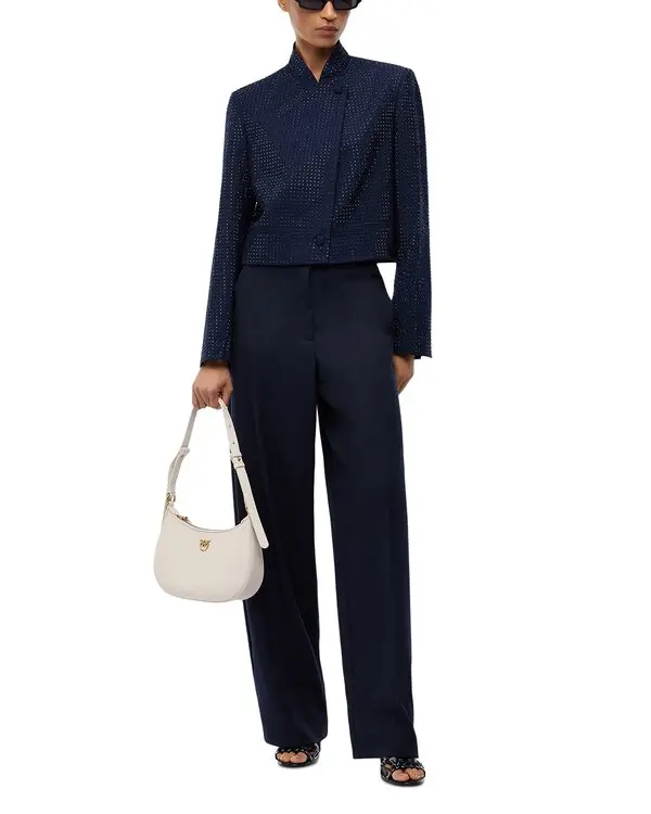 Pinko Morasca Mandarin Collar Studded Jacket