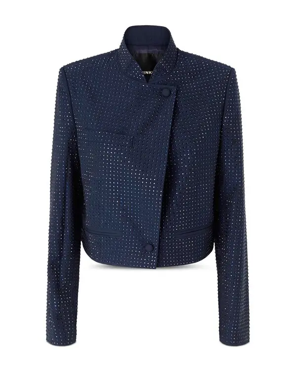 Pinko Morasca Mandarin Collar Studded Jacket