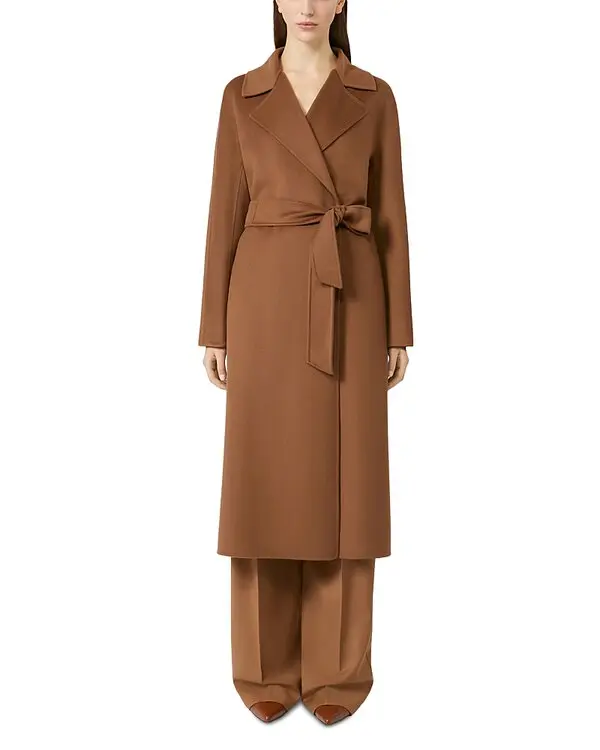 Max Mara Mstcles Wool, Silk & Cashmere Blend Robe Coat - Camel