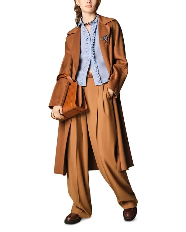 Max Mara Mstcles Wool, Silk & Cashmere Blend Robe Coat